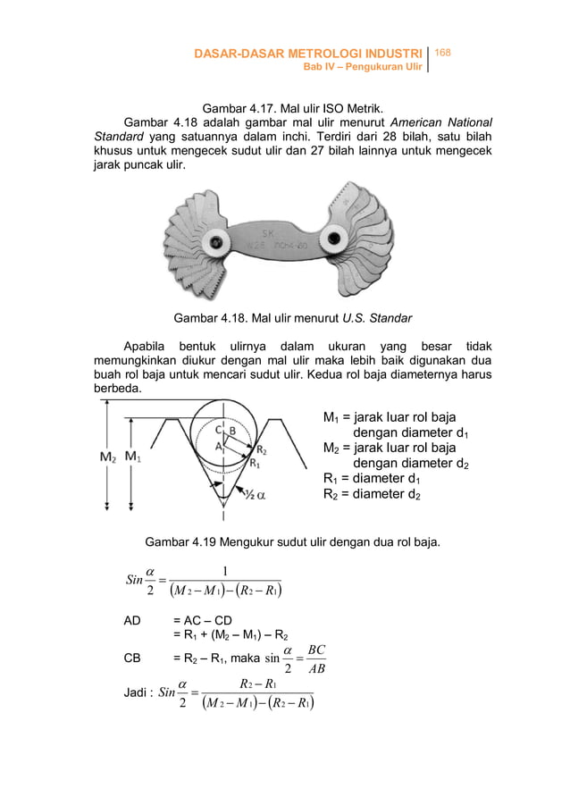 Pengukuran ulir bab4 | PDF