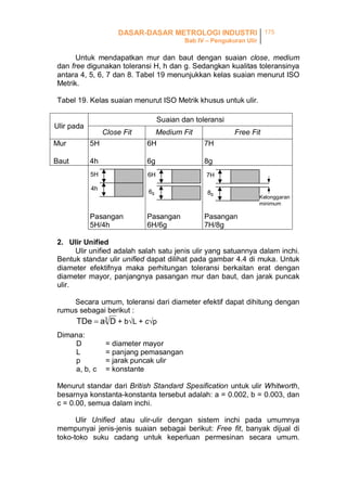 Pengukuran ulir bab4 | PDF