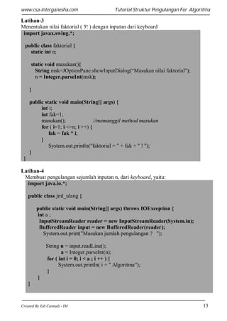 Pengulangan for Algoritma | PDF