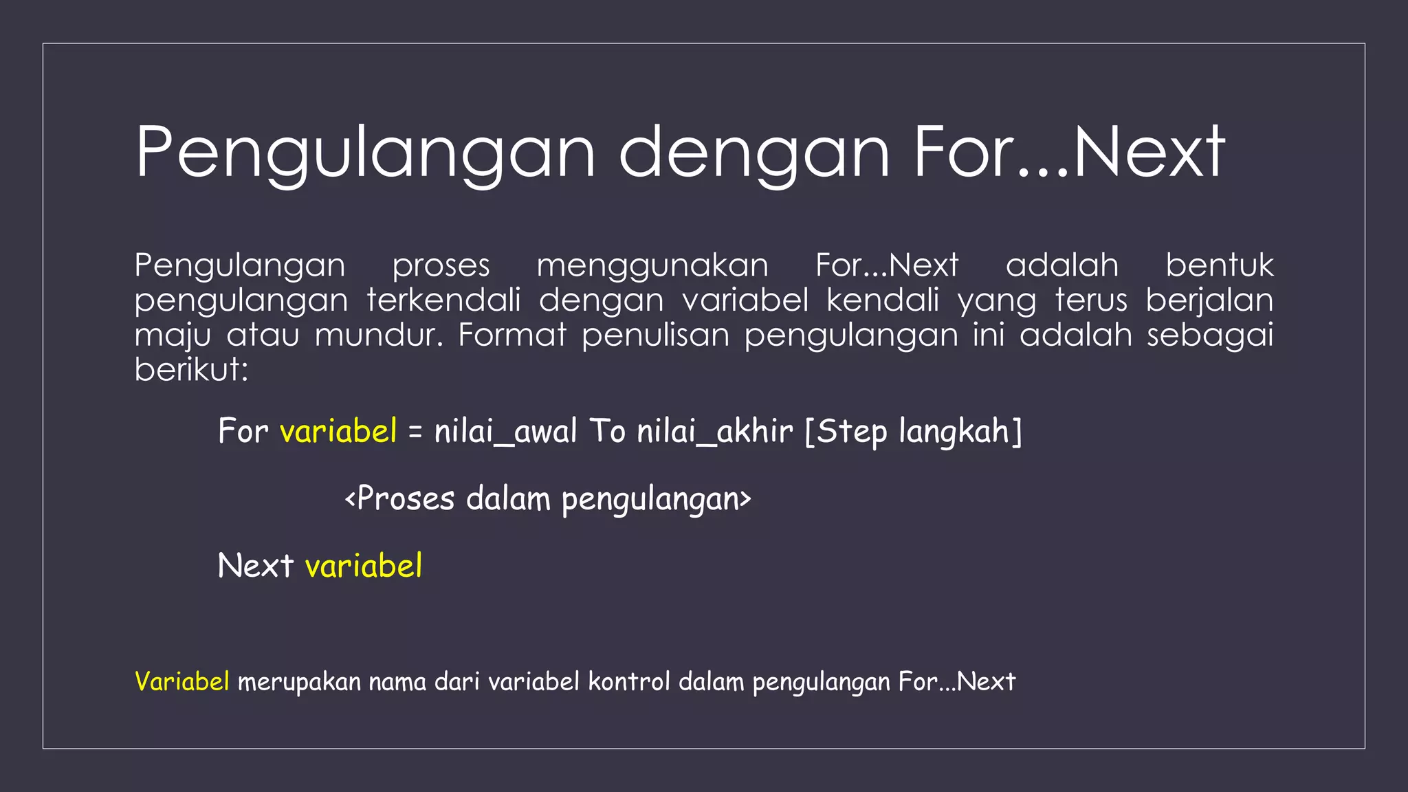 Pengulangan Visual Basic | PDF