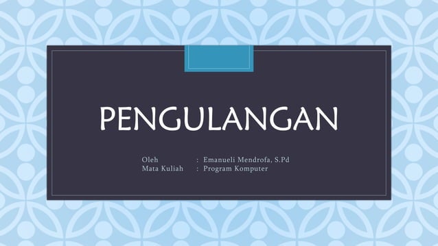 Pengulangan Visual Basic | PPT