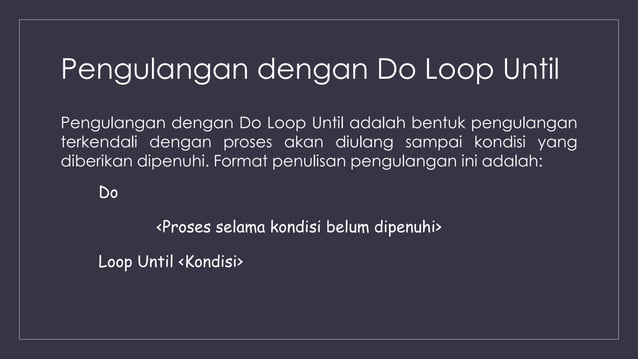 Pengulangan Visual Basic | PDF