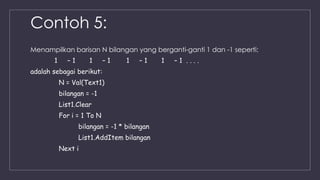 Pengulangan Visual Basic | PPT