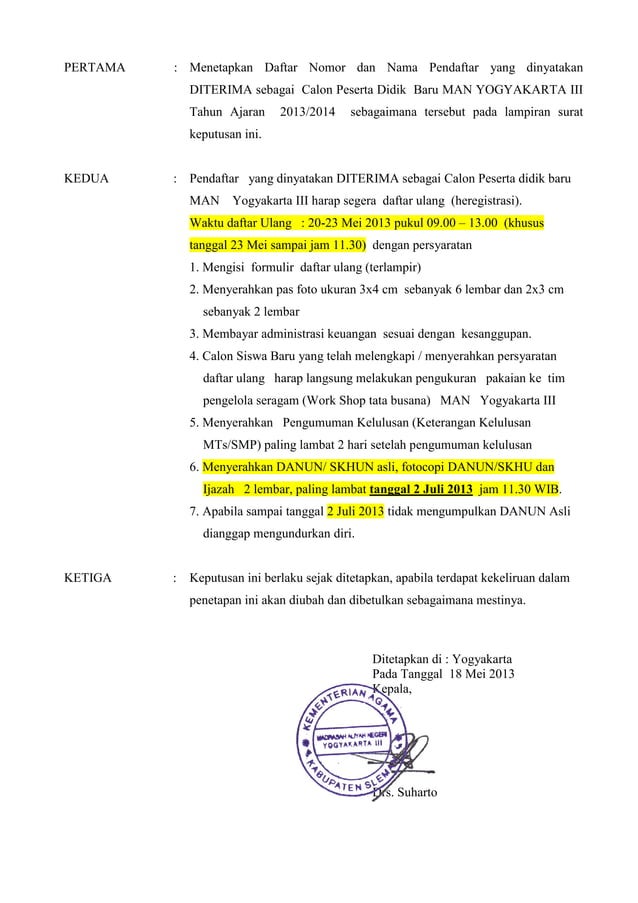 Pengum 1 ppdb 2013 edit | PDF