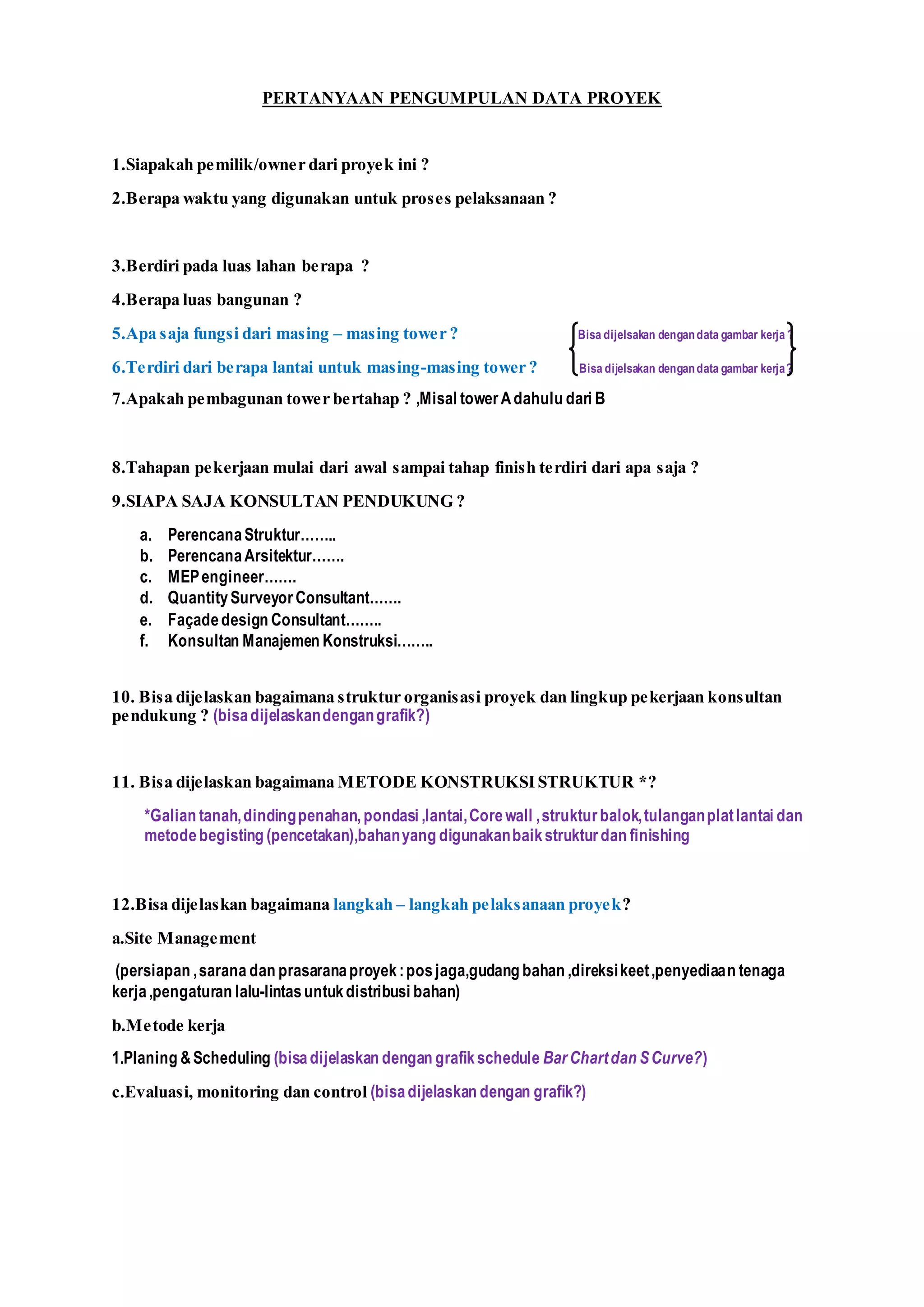 Pengumpulan data proyek | DOCX