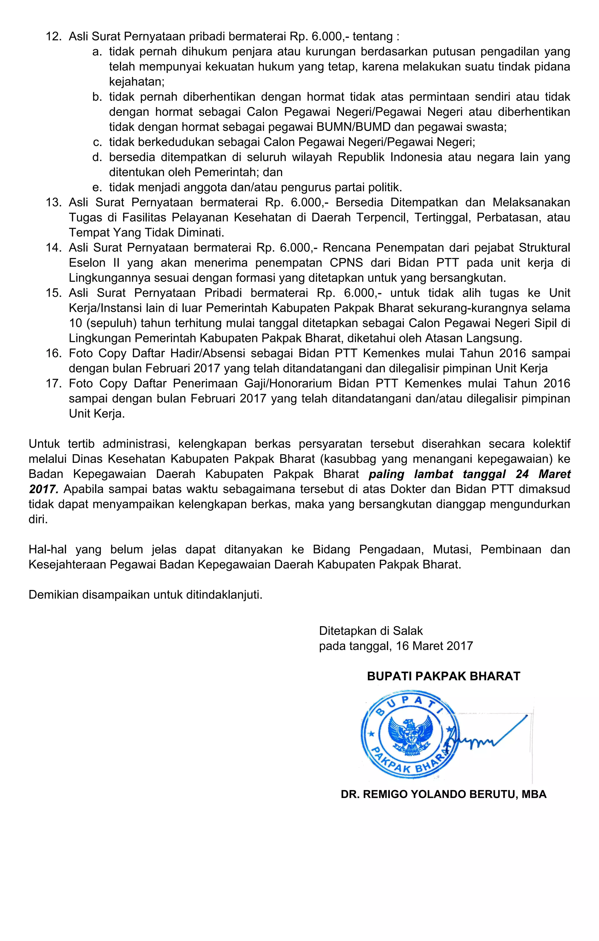 Pengumuan kelulusan ptt | PDF