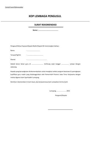 Pengumuman beasiswa program kualifikasi guru madin tahun 2015 iai ...