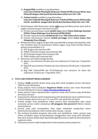 Pengumuman CPNS DKI Tahun 2013 | PDF