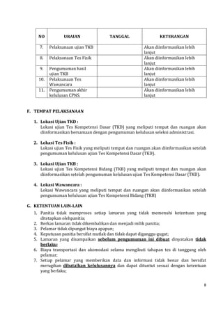 Pengumuman CPNS DKI Tahun 2013 | PDF