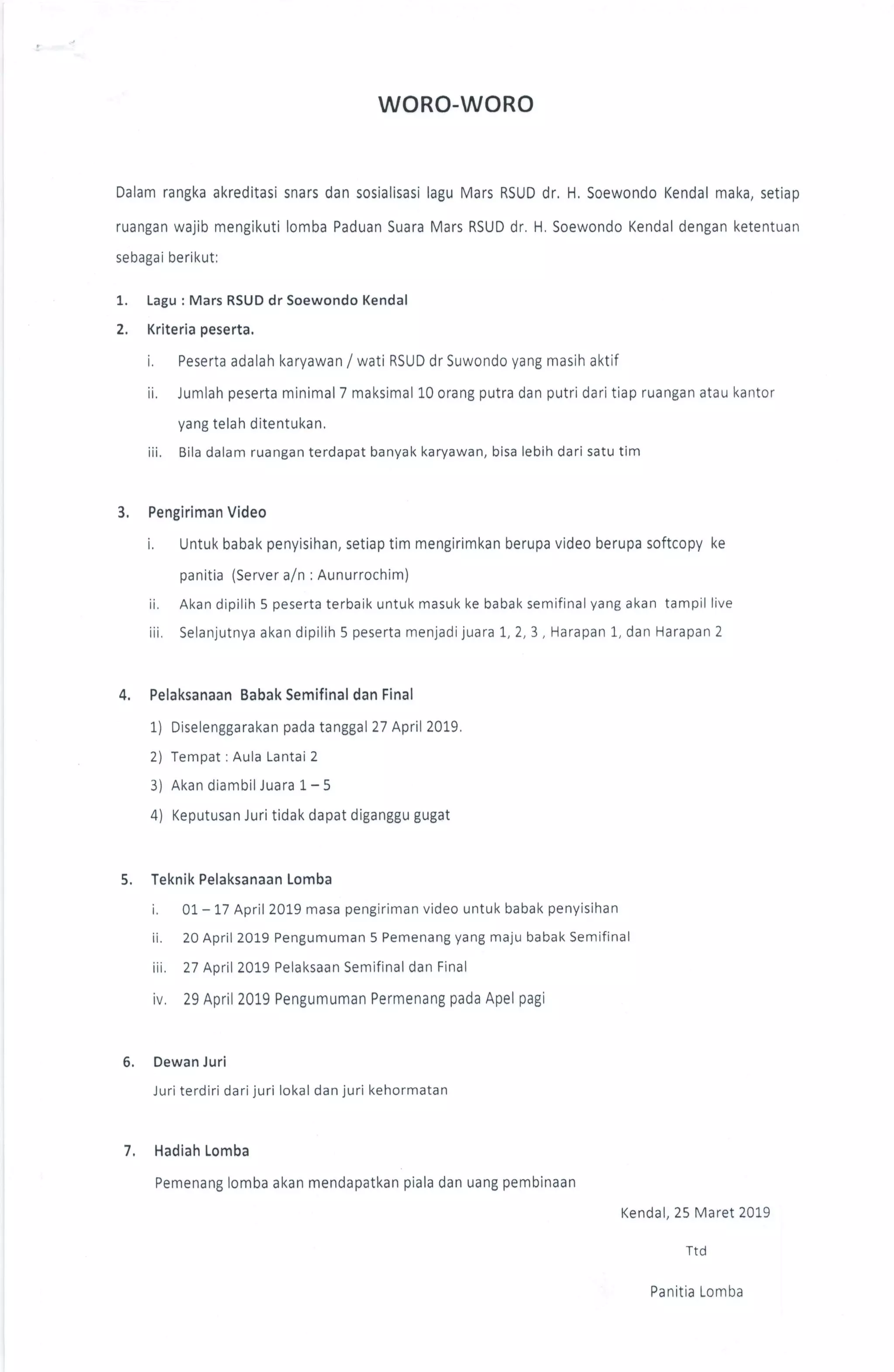 Pengumuman lomba paduan suara | PDF