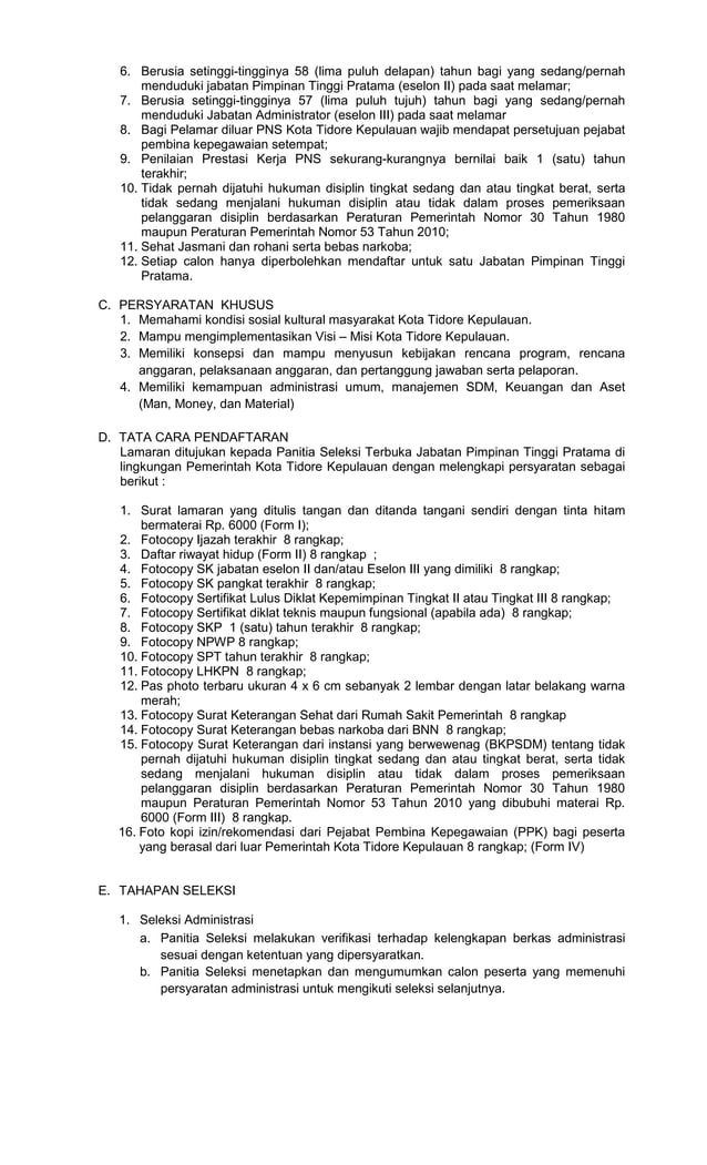 Pengumuman seleksi terbuka_jbt_pratama_2017 | PDF