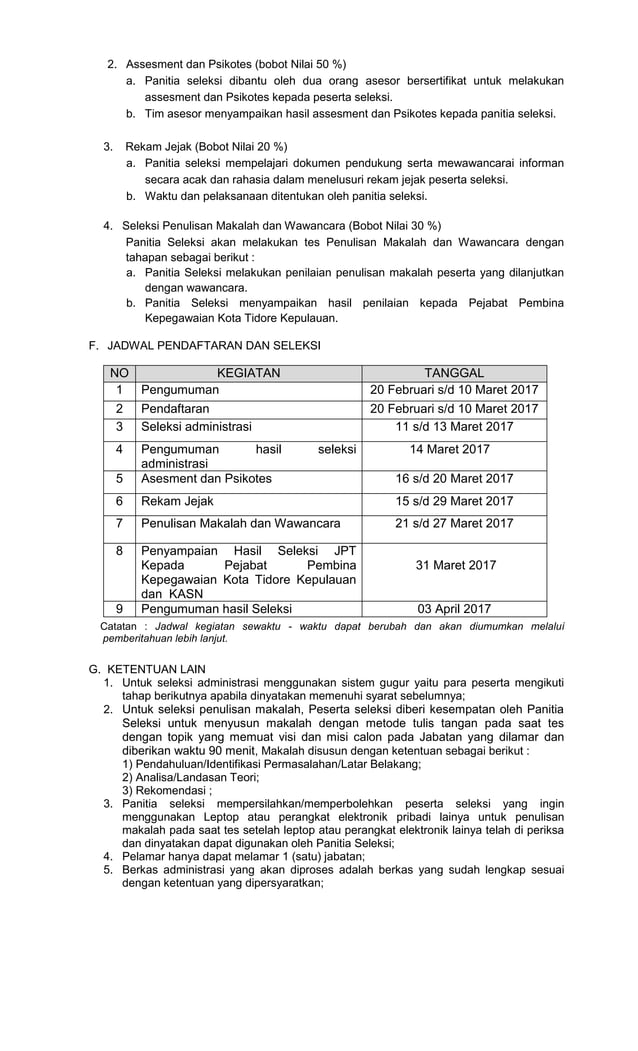 Pengumuman seleksi terbuka_jbt_pratama_2017 | PDF