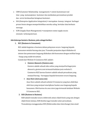 Pengunaan Teknologi Pada E-Bussinnes | PDF