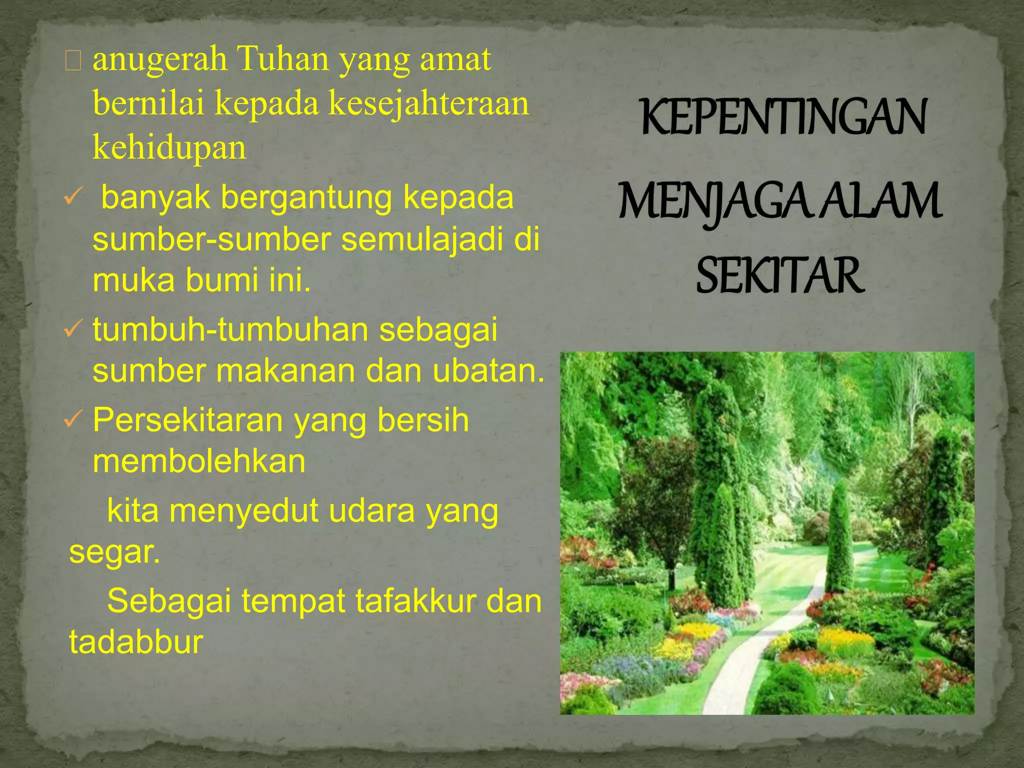 PENGURUSAN ALAM SEKITAR DARI PERSPEKTIF ISLAM | PPT
