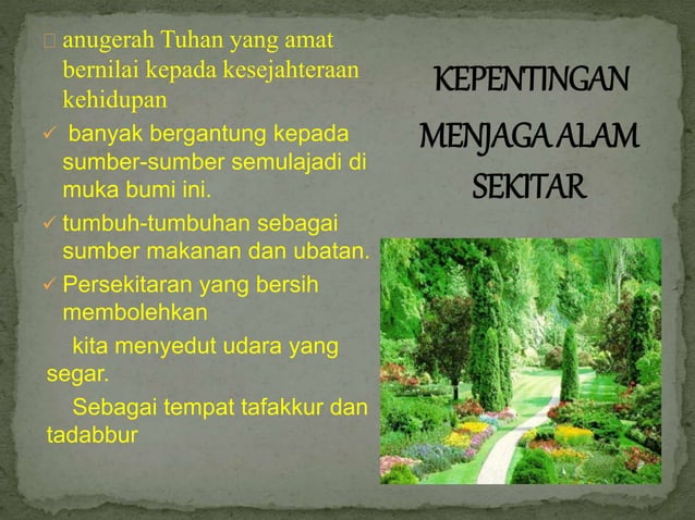 PENGURUSAN ALAM SEKITAR DARI PERSPEKTIF ISLAM | PPT