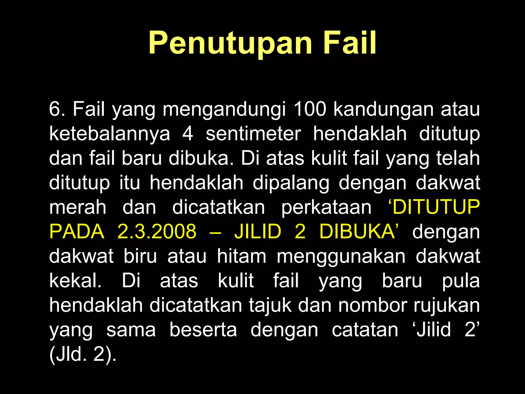 Pengurusan fail bil 5 2007 | PPT