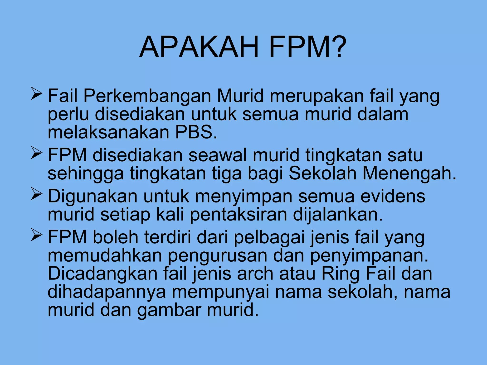 Pengurusan fail perkembangan murid | PPT