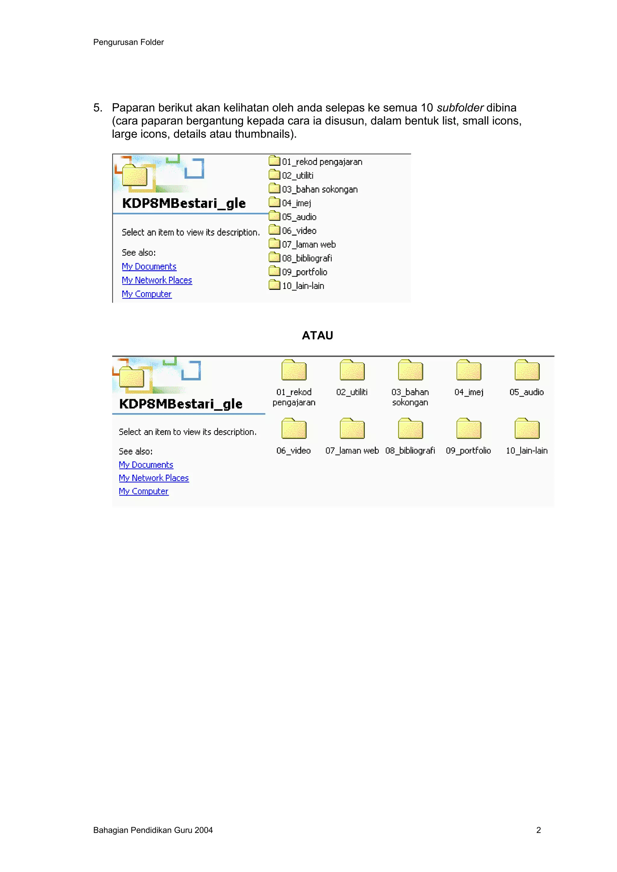 Pengurusan folder | DOC