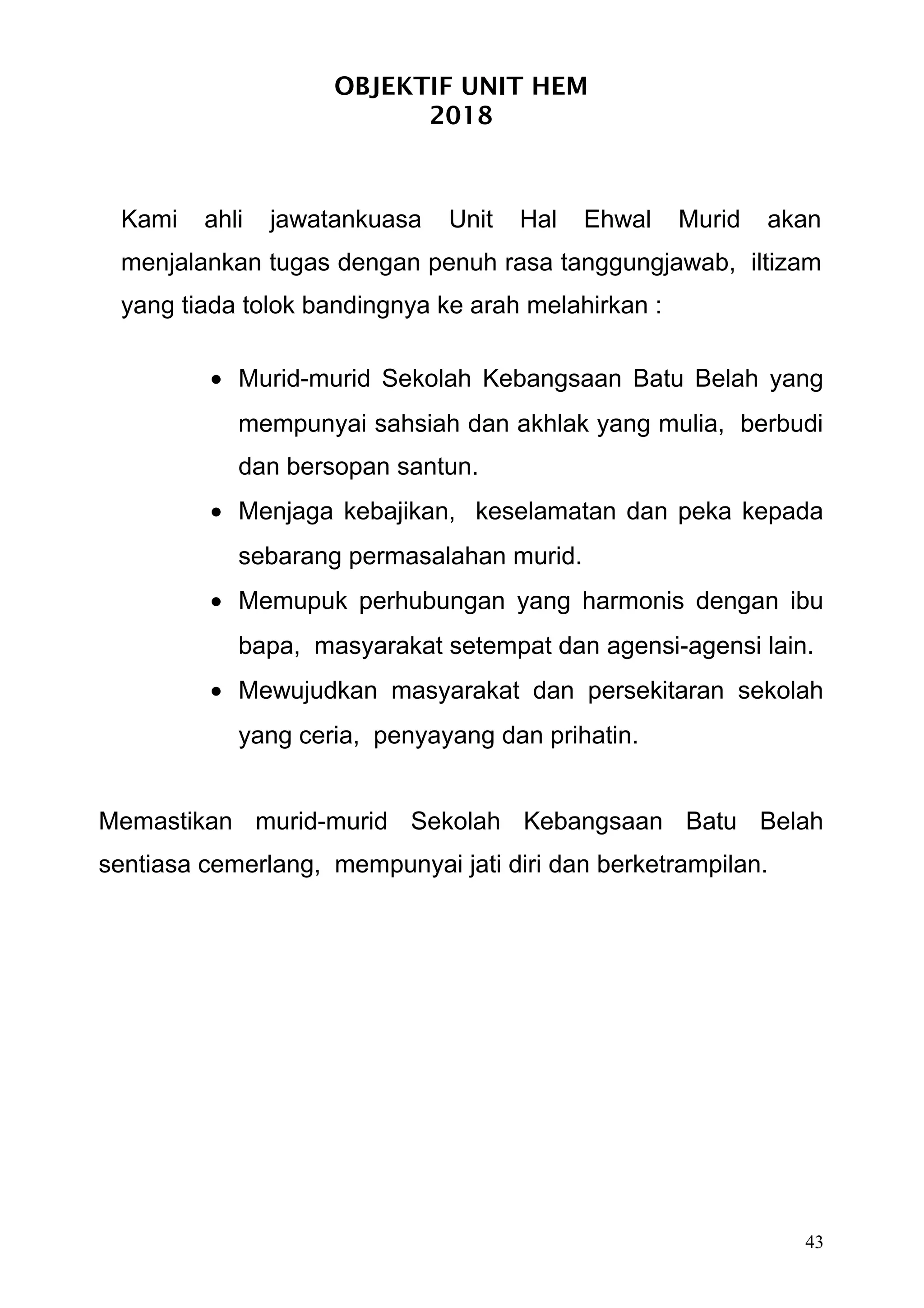 Pengurusan hal ehwal murid 2018 | PDF