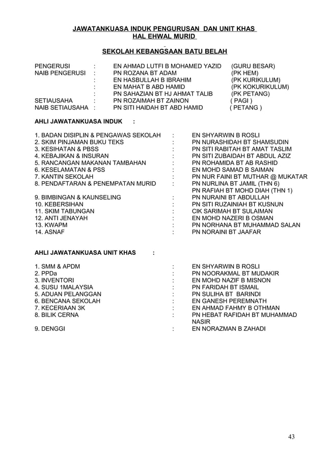Pengurusan hal ehwal murid 2018 | PDF