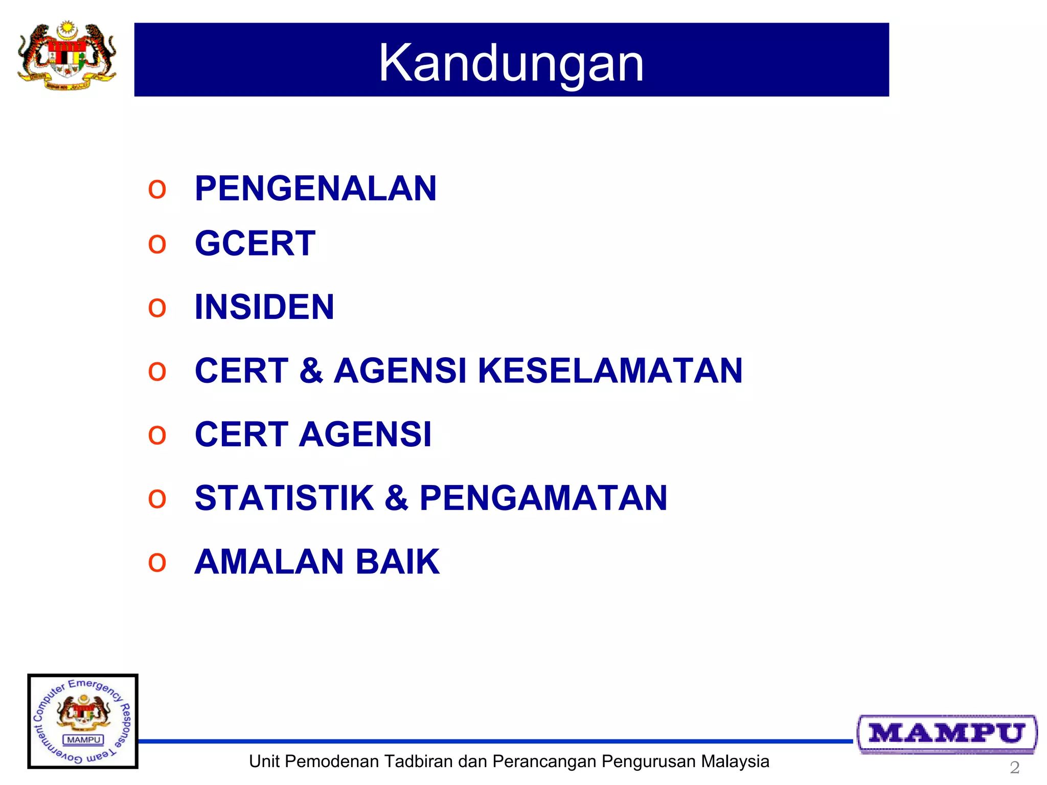 Pengurusan insiden keselamatan ict mampu | PPT