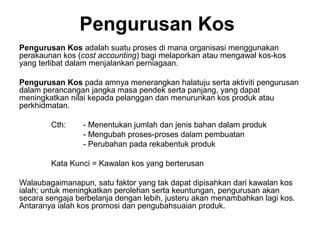 Pengurusan kos & pemasaran16072009 | PPT