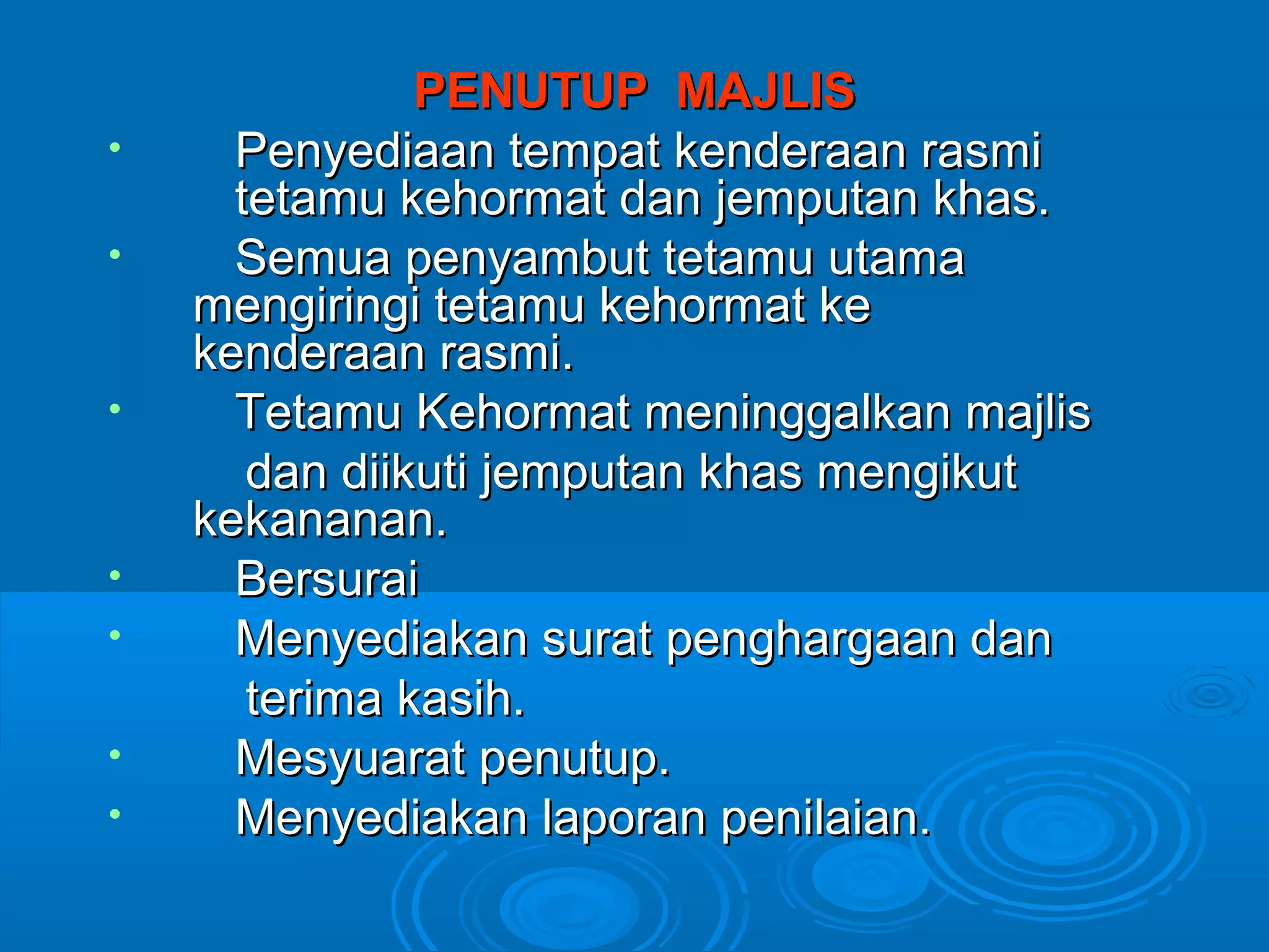 Pengurusan majlis dan protokol | PPT