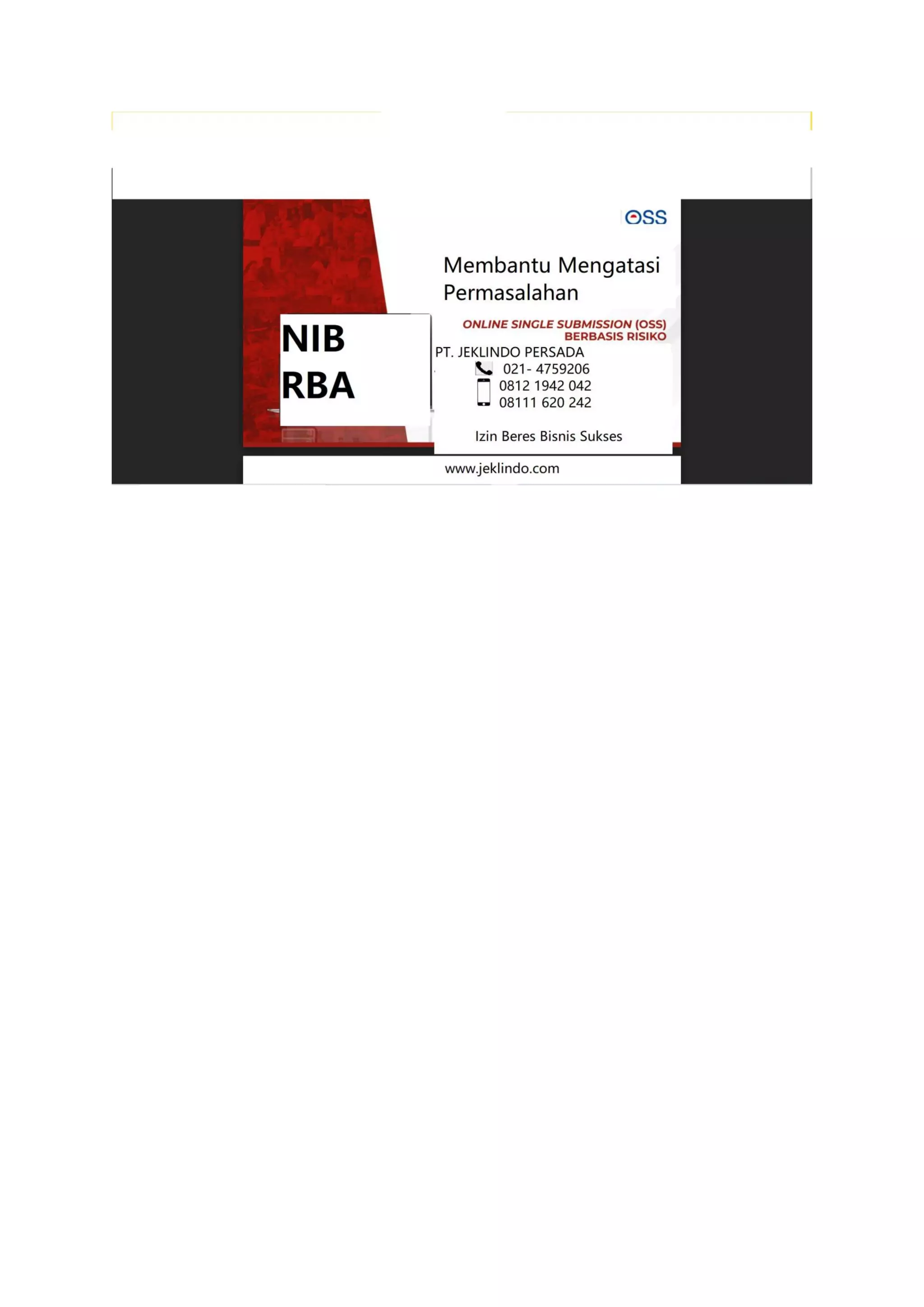 Pengurusan OSS RBA | PDF