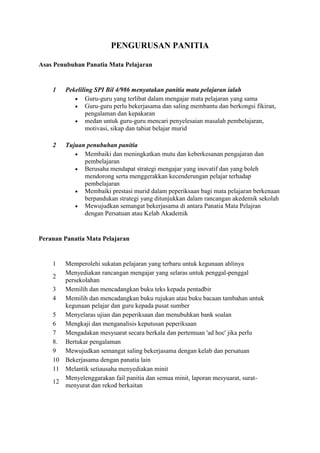 Pengurusan panitia | DOCX