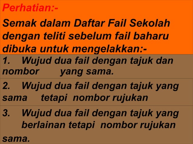 Pengurusan rekod fail. | PPTX
