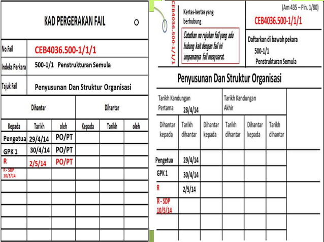 Pengurusan rekod fail. | PPTX