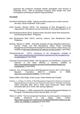 Pengurusan Risiko - IAB | PDF