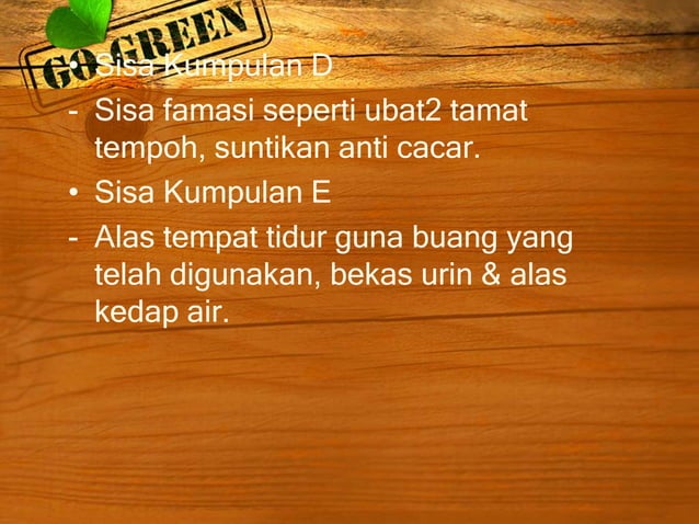 Pengurusan sisa klinikal | PPTX