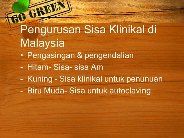 Pengurusan sisa klinikal | PPTX