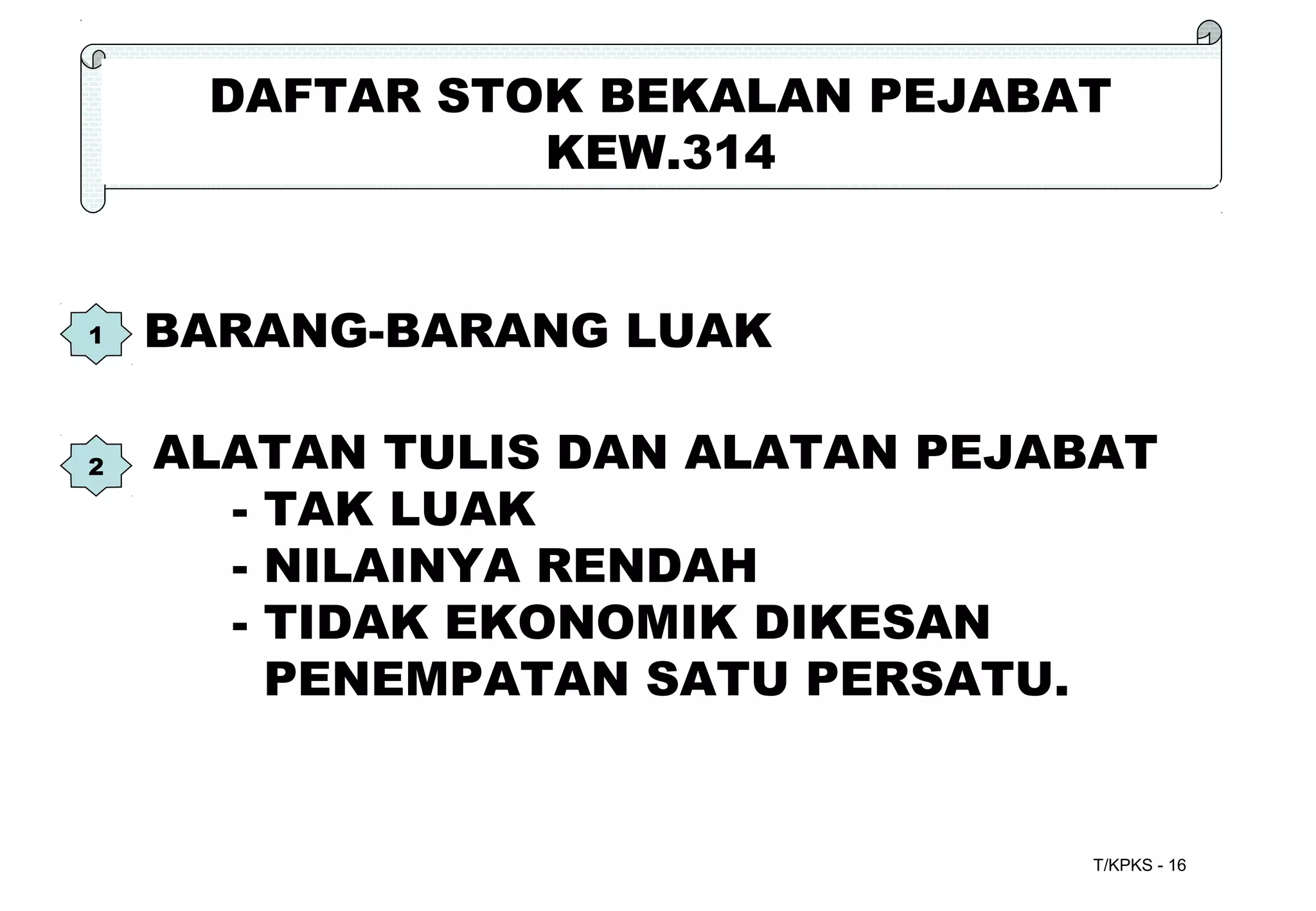 Pengurusan stor stok | PPT