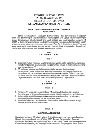 Pengurus rt 02 | PDF