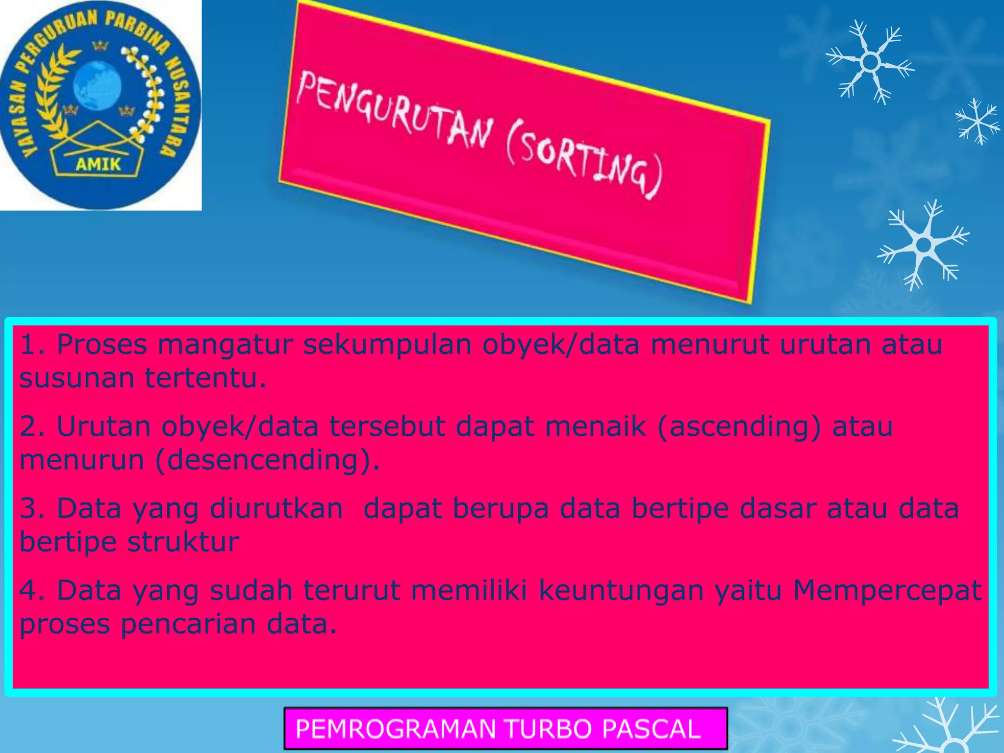 Pengurutan (sorting ) | PPT