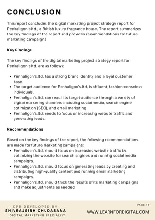 digital marketing project strategy | PDF