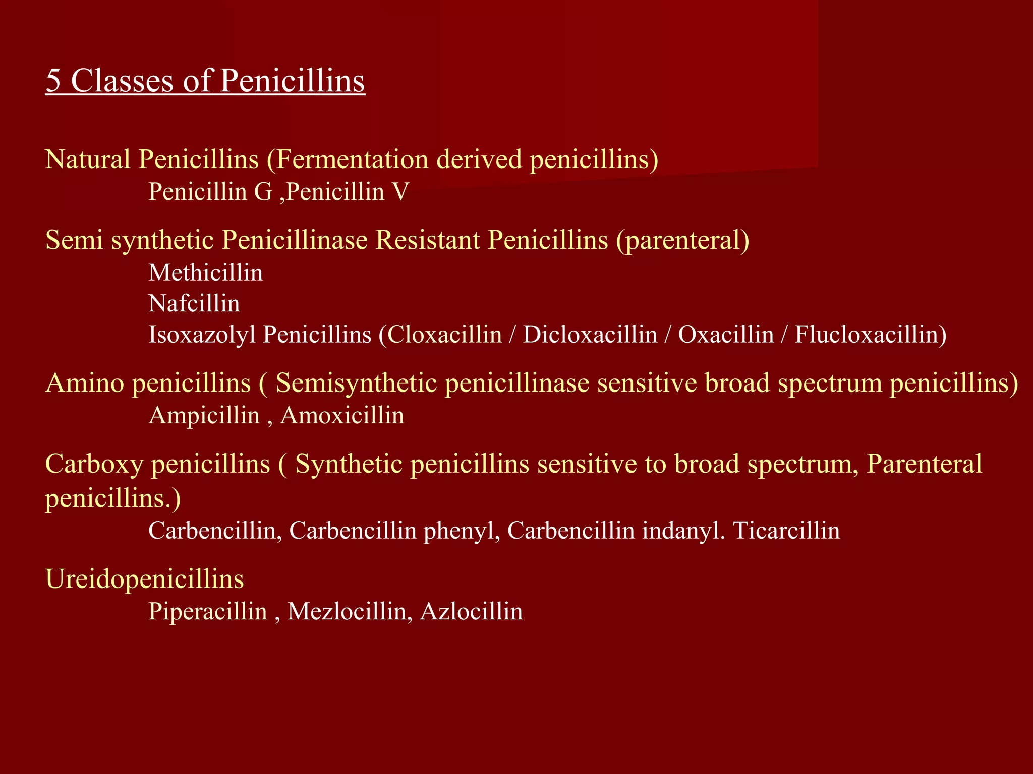 penicillins - power point - History,mechanism of action,classification ...