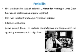 Medicinal chemistry Penicillin antibiotics | PPTX