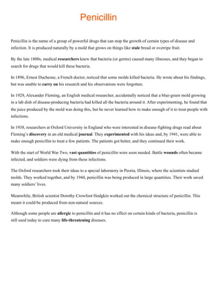 Penicillin | PDF