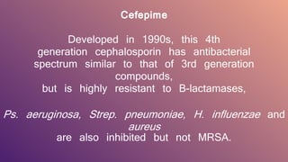 Pharmacology of Cephalosporins | PPTX