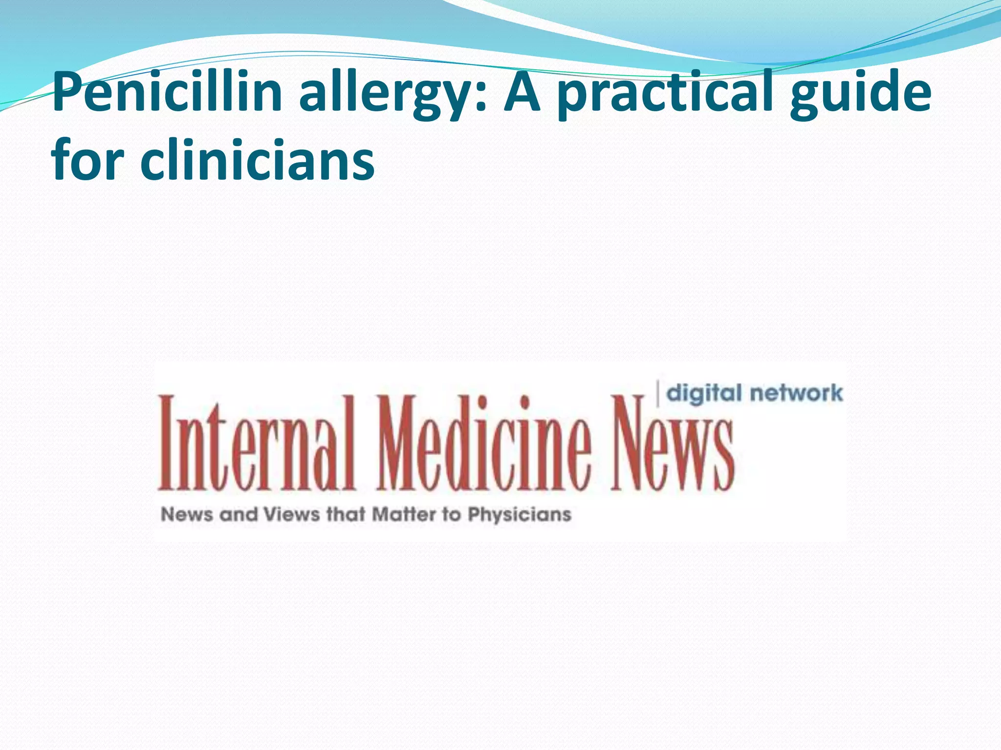 Penicillin Allergy | PPTX