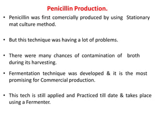 Penicillin production fermentation | PDF