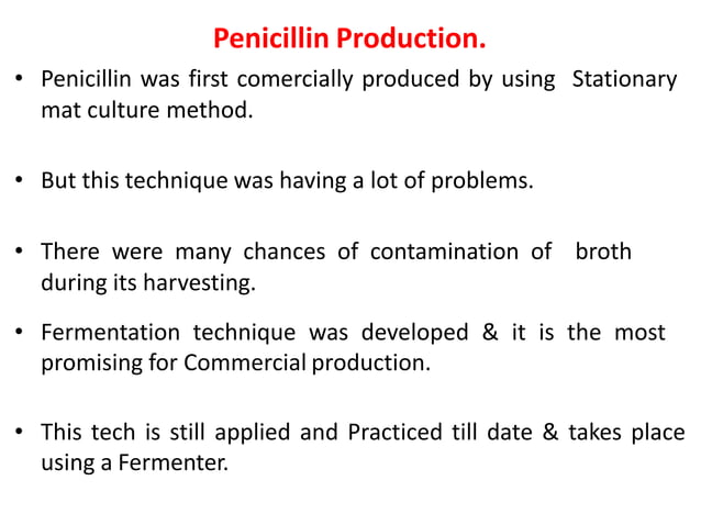 Penicillin production fermentation | PDF