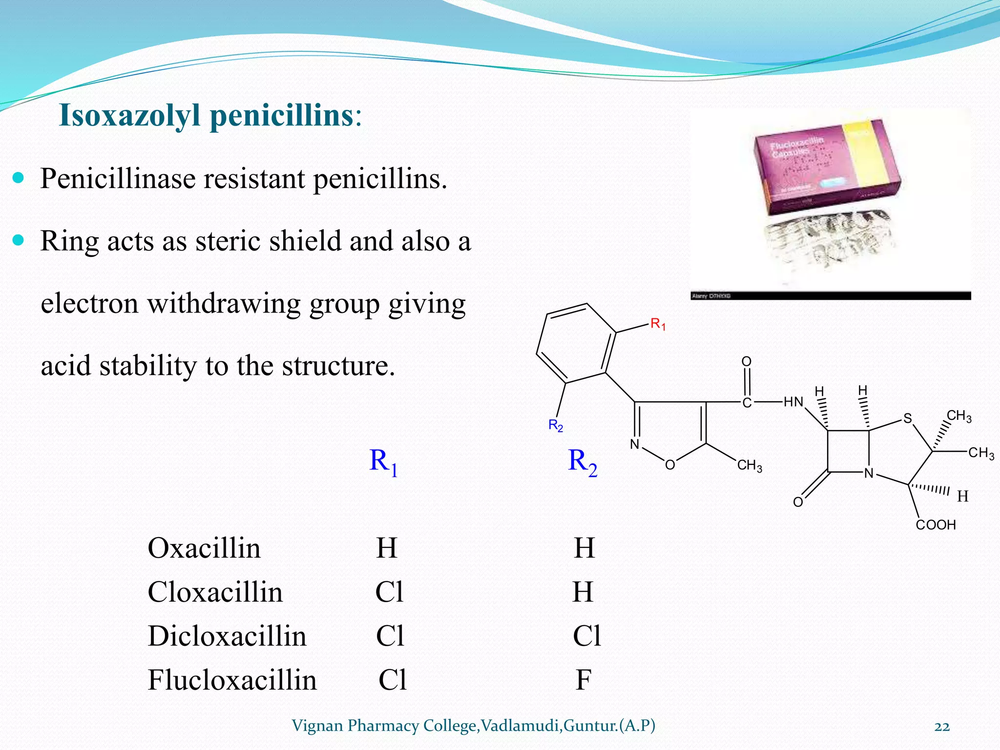 Penicillins by Dr. Panchumarthy Ravisankar M.Pharm., Ph.D. | PPTX