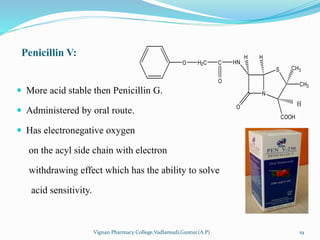 Penicillins by Dr. Panchumarthy Ravisankar M.Pharm., Ph.D. | PPTX