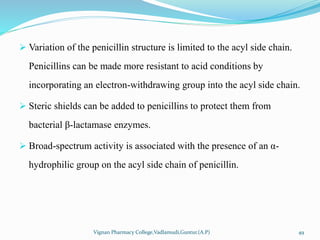 Penicillins by Dr. Panchumarthy Ravisankar M.Pharm., Ph.D. | PPTX