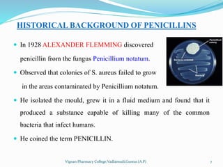 Penicillins by Dr. Panchumarthy Ravisankar M.Pharm., Ph.D. | PPTX