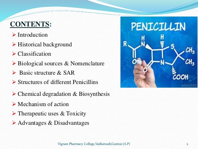 Penicillins by Dr. Panchumarthy Ravisankar M.Pharm., Ph.D.